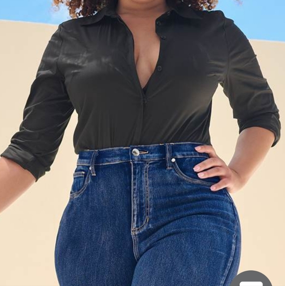 VENUS | Tops | Plus Size Tailored Buttonup Bodysuit | Poshmark